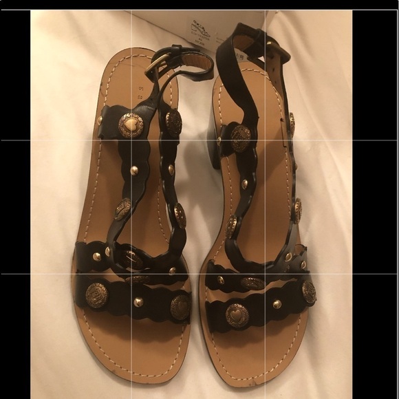 Sandro Black Vester Leather Sandals Size 40